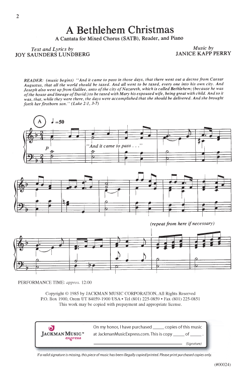 A Bethlehem Christmas - Cantata — Jackman Music