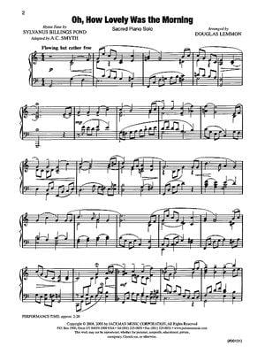 Oh How Lovely Was the Morning - Piano Solo — Jackman Music