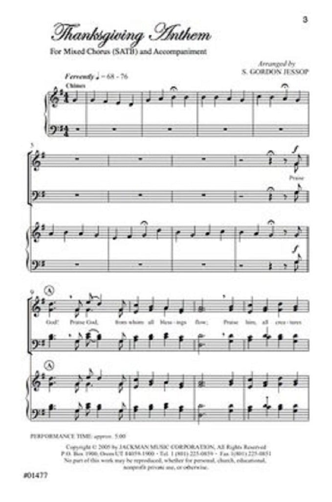 Thanksgiving Anthem - SATB — Jackman Music