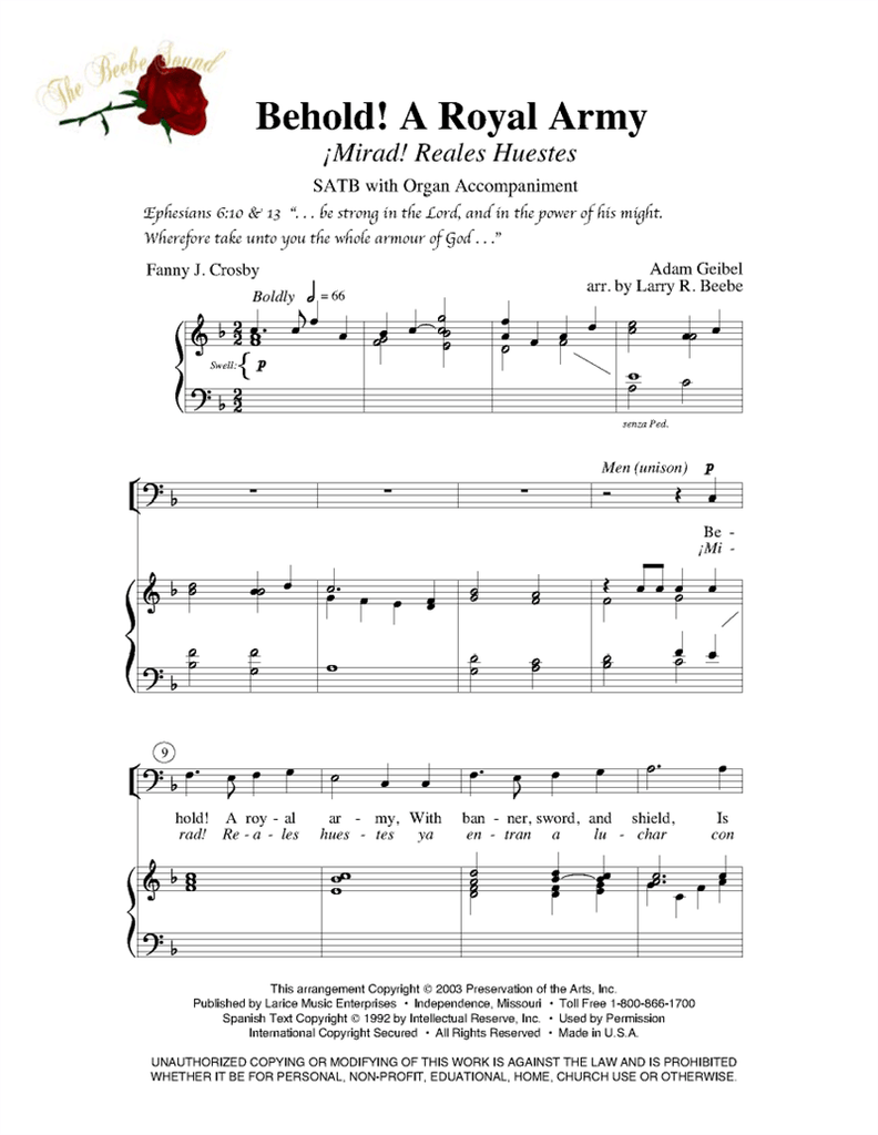 Behold! A Royal Army - SATB with Organ — Jackman Music