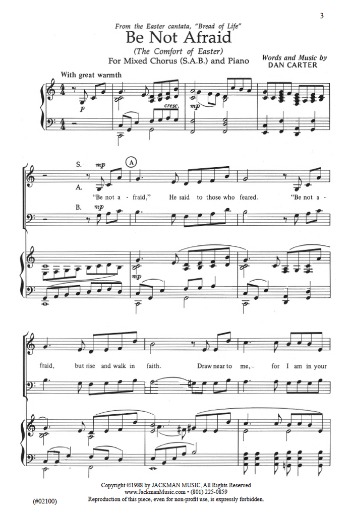 Be Not Afraid - SAB — Jackman Music