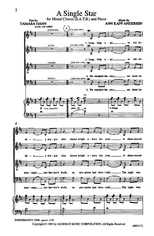 A Single Star - SATB — Jackman Music