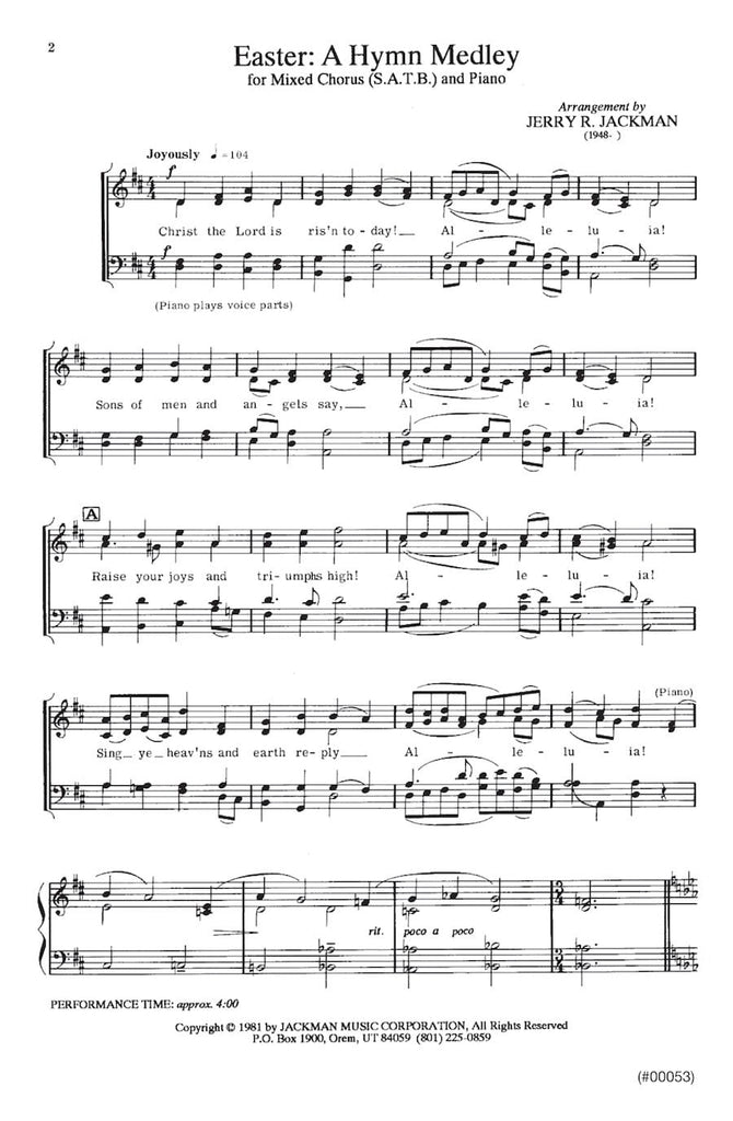 Easter: A Hymn Medley - SATB — Jackman Music