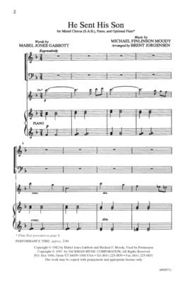 He Sent His Son - SAB — Jackman Music