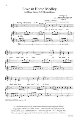 Love at Home Medley - SATB — Jackman Music