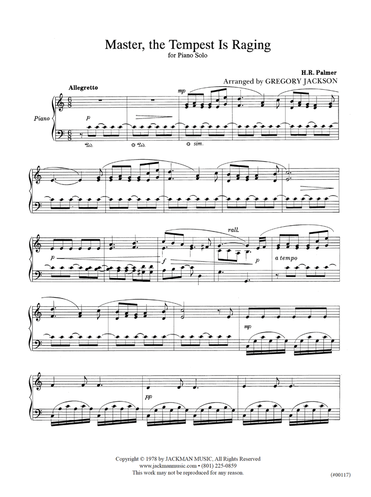 Master the Tempest Is Raging - PS — Jackman Music